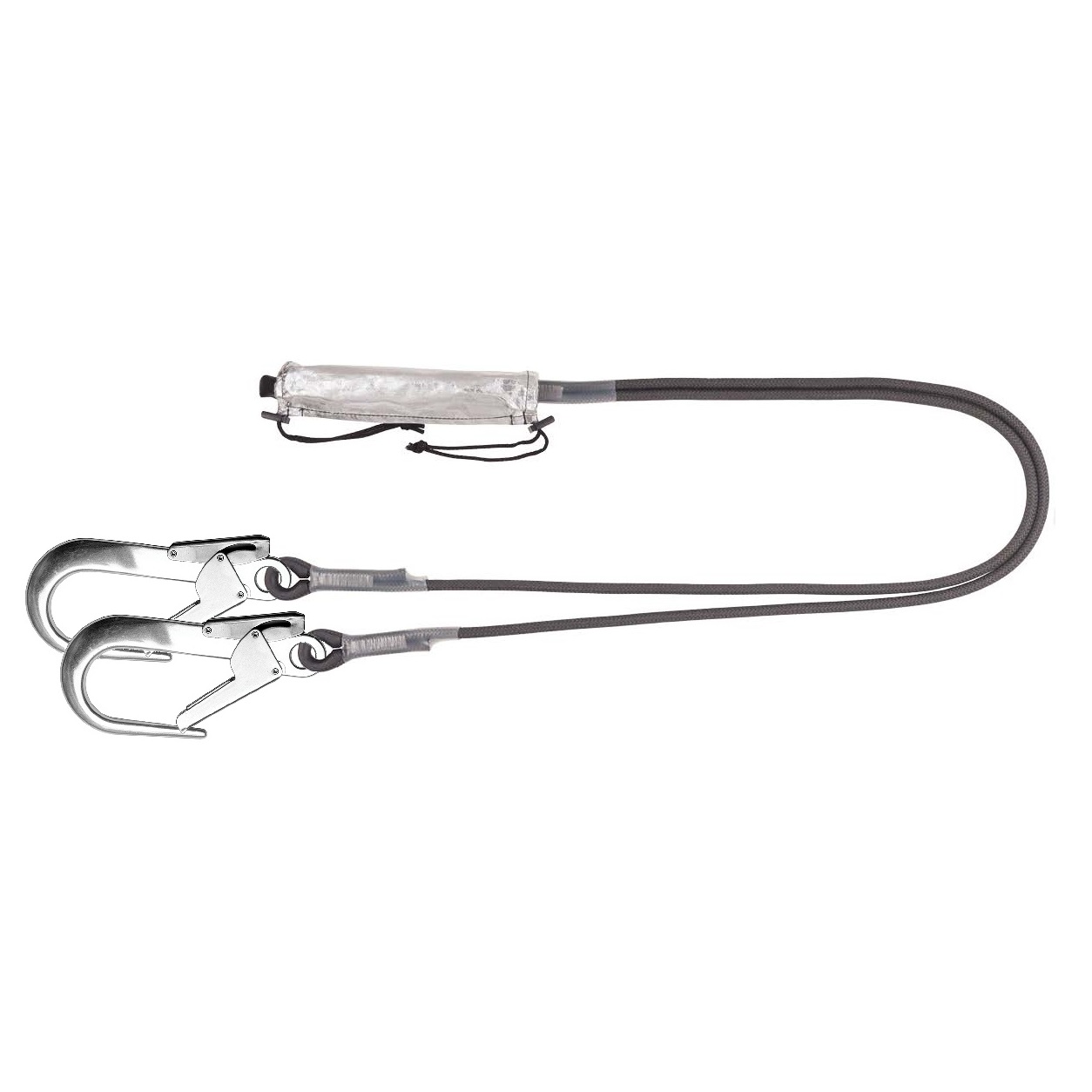Double lanyard with flame-retardant absorber and aluminum hooks ...